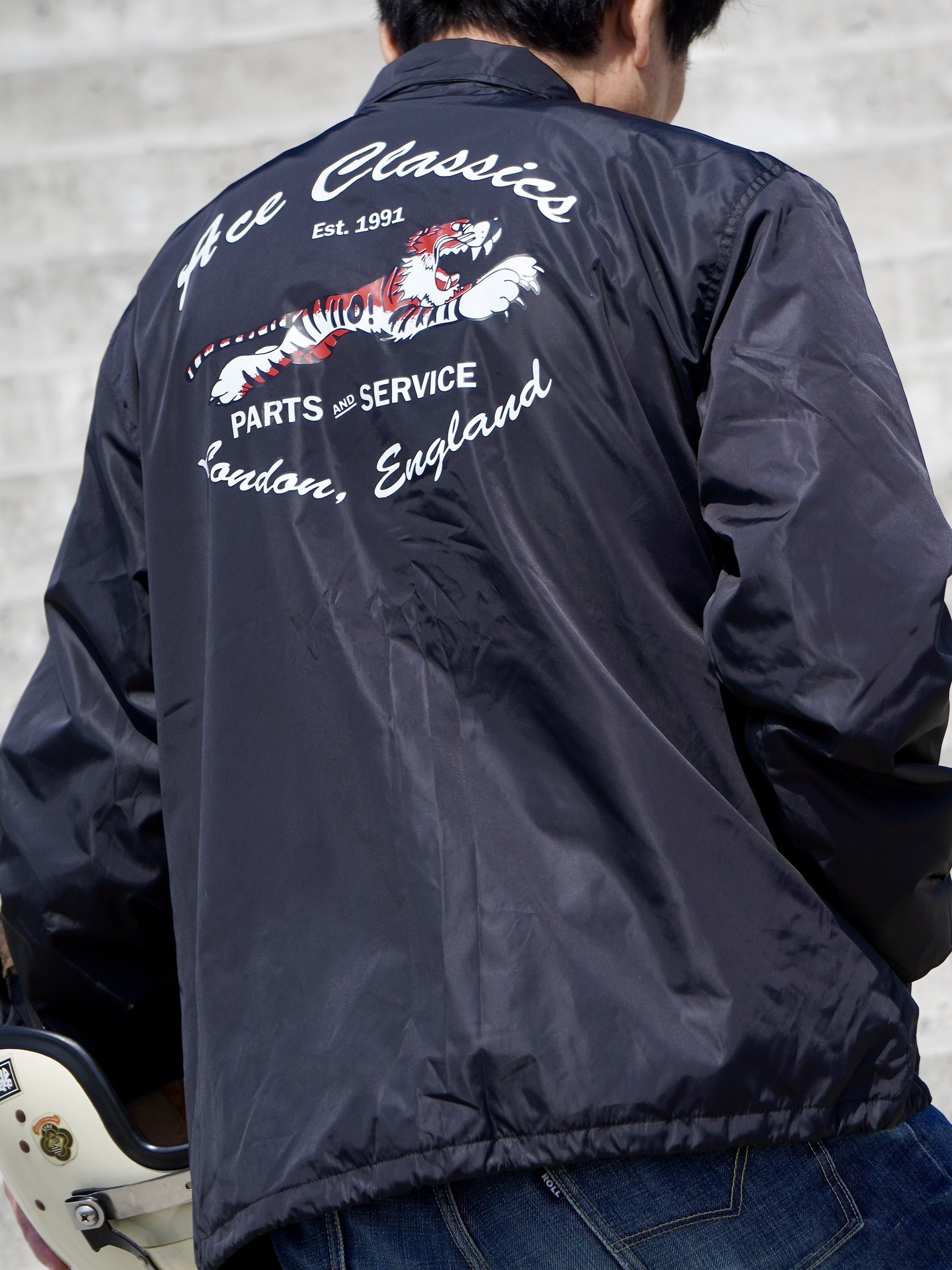 Ace Classics London meets Lynxコラボナイロンコーチジャケット【Black】: D.Lewis